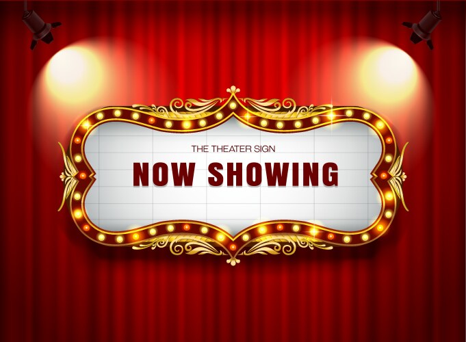 Theater sign Royalty Free Vector Image - VectorStock