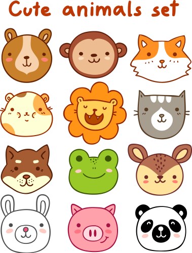 Animal set Royalty Free Vector Image - VectorStock