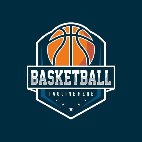 Basketball logo design template icon Royalty Free Vector