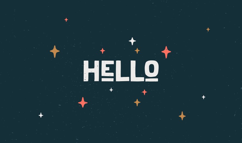 Hello poster with hand drawn Royalty Free Vector Image