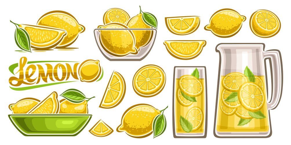 Cartoon lemonade lemon grape citrus juice Vector Image