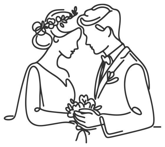 Couple Wedding Line Art Vector Images (over 28,000)