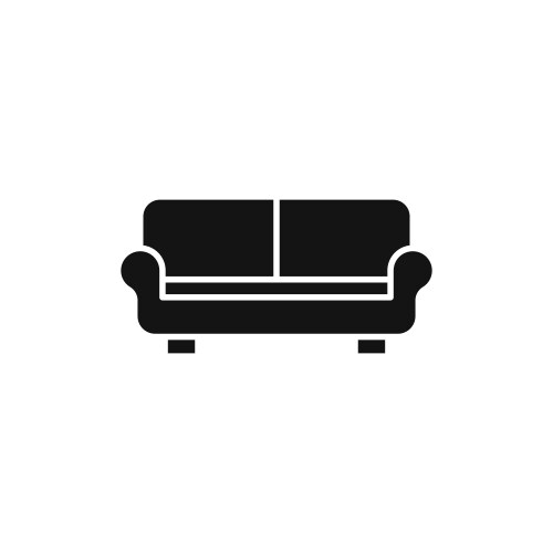 Sofa icon symbol on white background Royalty Free Vector