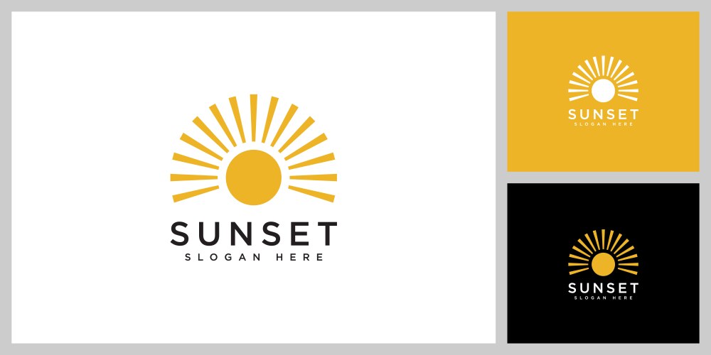 Sun bolt logo design template Royalty Free Vector Image