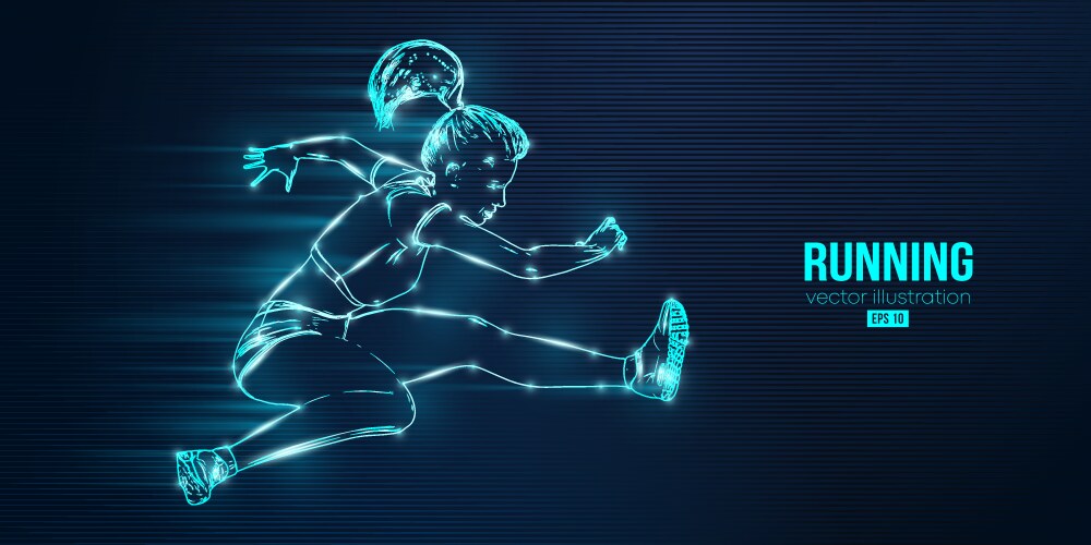 Running lady silhouette Royalty Free Vector Image