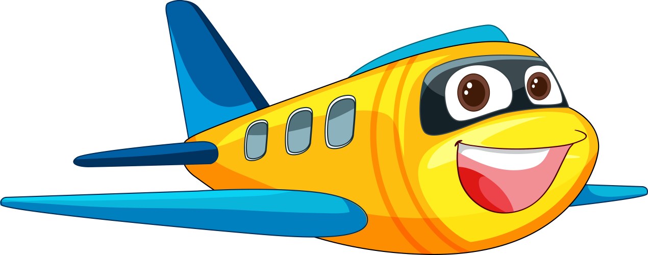 Colorful of a smiling airplane Royalty Free Vector Image