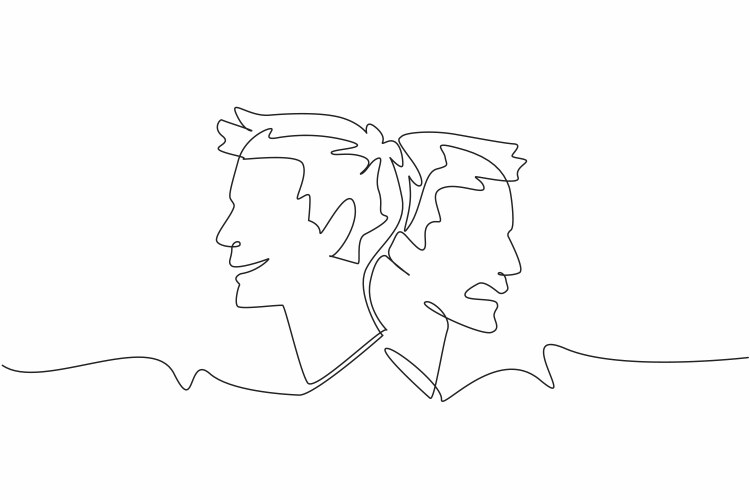 One Line Sad Man Vector Images (over 530)