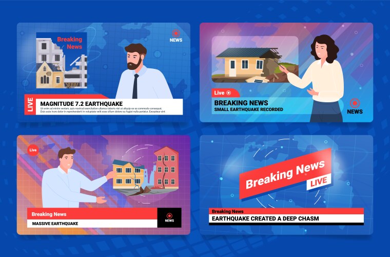 News bar logos icons feeds television Royalty Free Vector