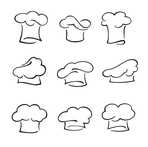 Chef hat icons Royalty Free Vector Image - VectorStock
