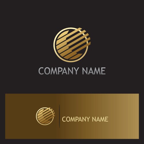 Globe sphere digital technology gold logo Vector Image