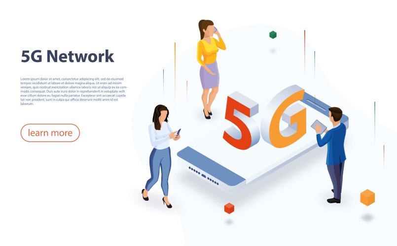 5g network wireless technology flowchart Vector Image