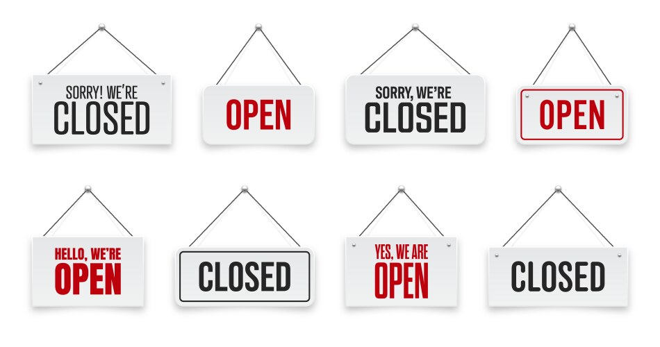 Colorful hanging cardboard tags - closed Vector Image