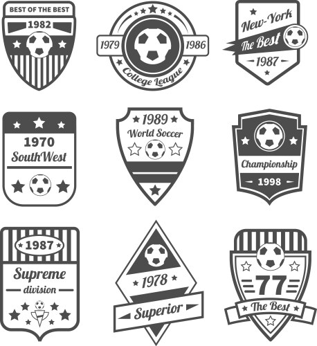 Set of soccer labels emblems and design elements Vector Image