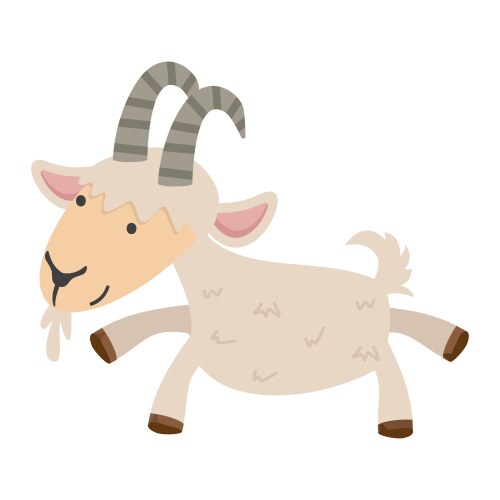 Cute goat cartoon set Royalty Free Vector Image