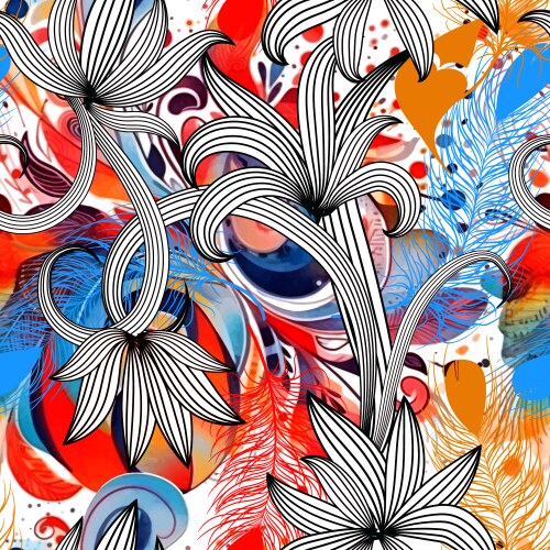Elegance abstract flowers seamless pattern Vector Image