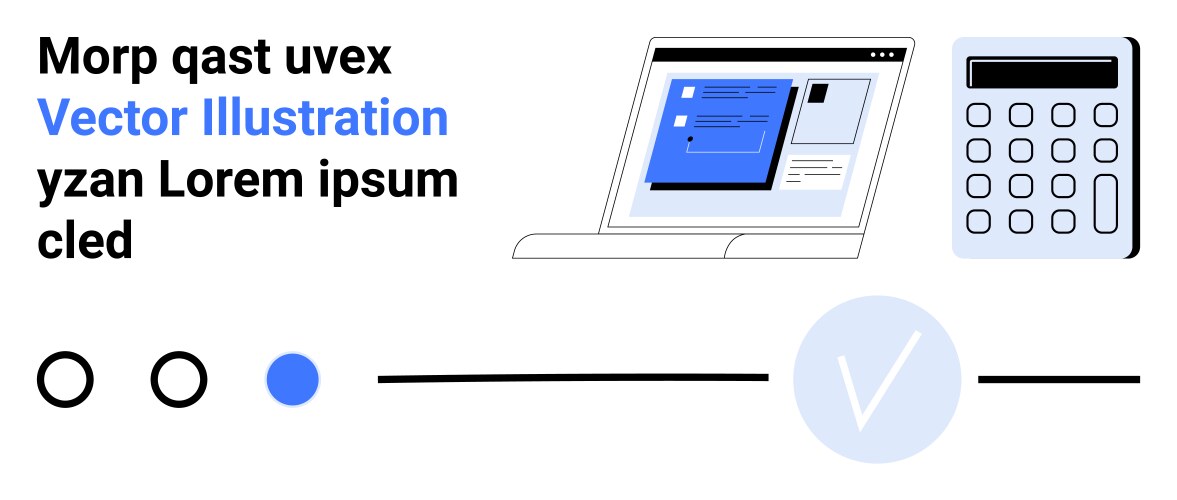 Business workflow diagram with laptop and progress