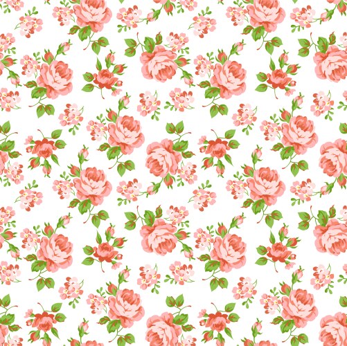 Seamless pattern with pink roses Royalty Free Vector Image