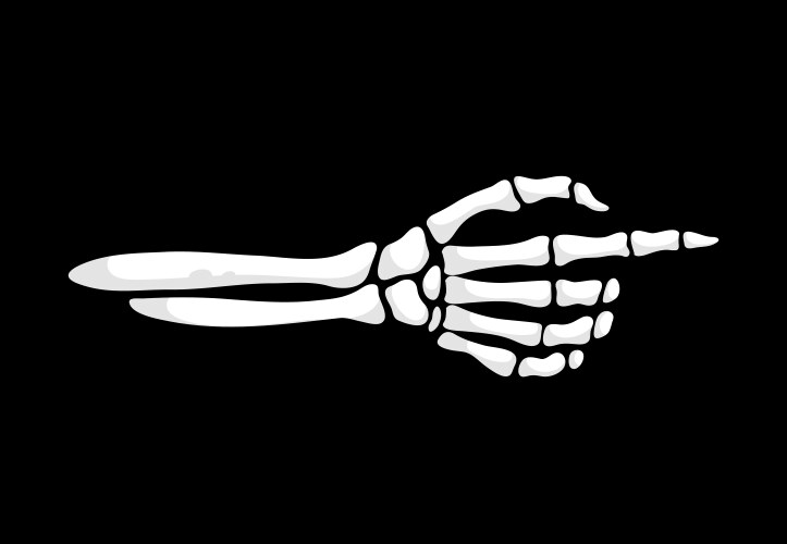 Praying skeleton hands Royalty Free Vector Image