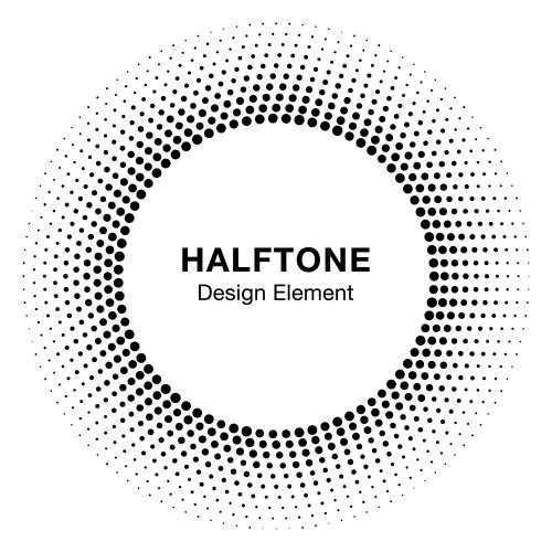 Black abstract halftone logo design element Vector Image