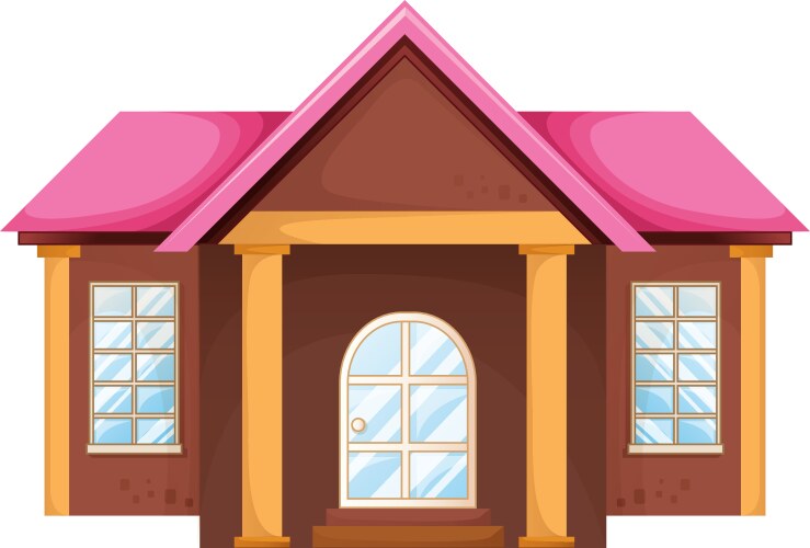 Single house on white background Royalty Free Vector Image