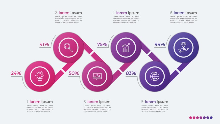 Process chart infographic timeline with 5 steps Vector Image