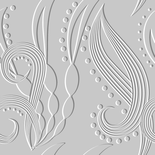 3d embossed white floral lines seamless pattern Vector Image