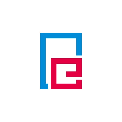 Letter re round abstract logo Royalty Free Vector Image