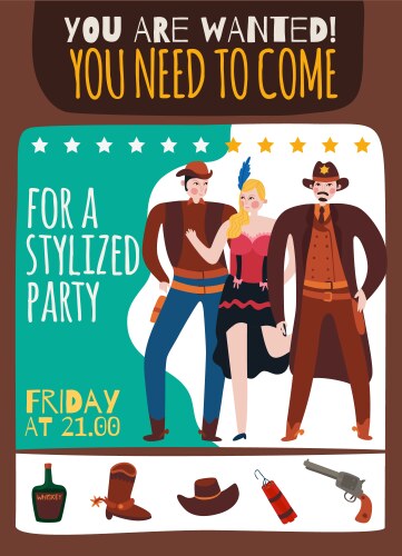 Wild west poster Royalty Free Vector Image - VectorStock