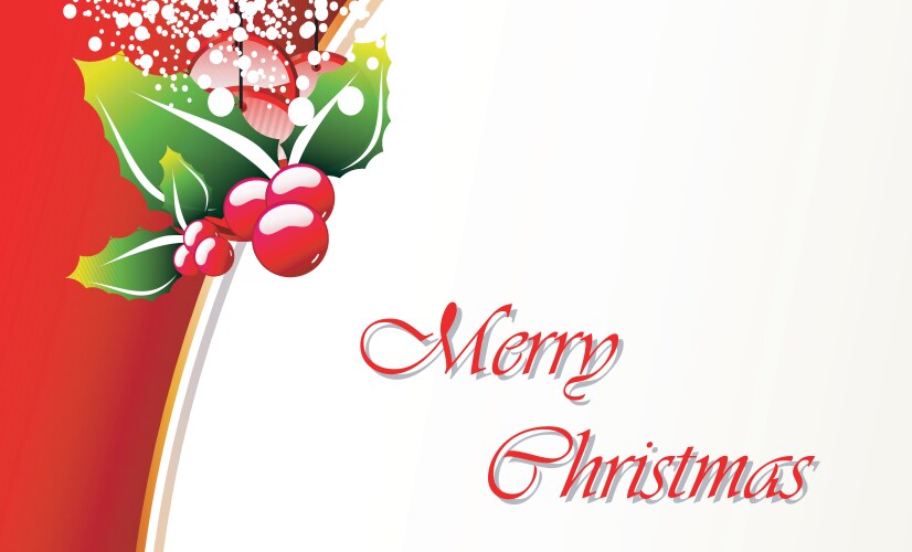 Christmas greeting card template with text Vector Image