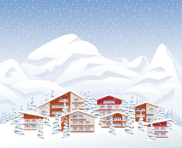 Winter town Royalty Free Vector Image - VectorStock