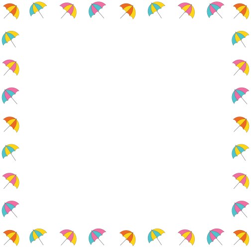 Rain Umbrella Frame Border Vector Images (57)