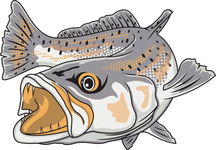 Speckled trout fishing logo im Royalty Free Vector Image