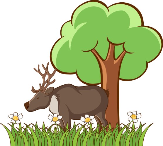 Cartoon deer stag in zoo african nature reserve Vector Image