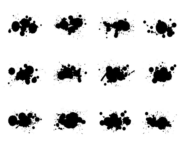 Ink splat collection Royalty Free Vector Image