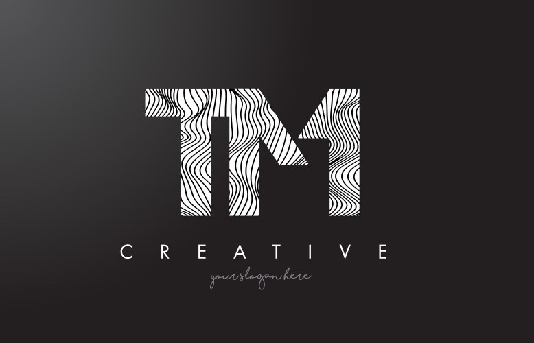 Tm t m letter modern logo design with yellow Vector Image