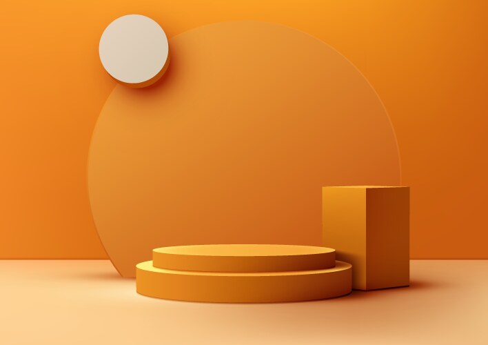 Abstract modern luxury product display 3d golden Vector Image