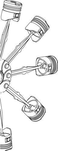 Two crossed pistons Royalty Free Vector Image - VectorStock