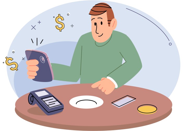 Cashless contactless and wireless transactions Vector Image