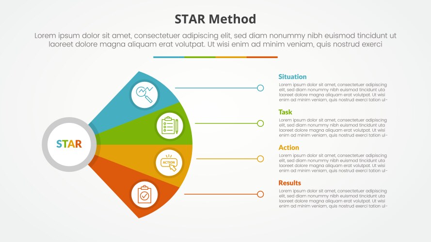 Star method infographic concept for slide Vector Image