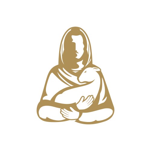 Christian symbols shepherd and his lambs Vector Image