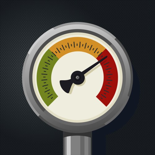 Steampunk round banner with pressure gauge Vector Image