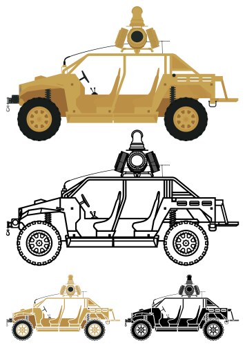 Tactical military vehicle ltv Royalty Free Vector Image