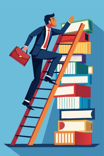 Climbing the ladder of knowledge Royalty Free Vector Image