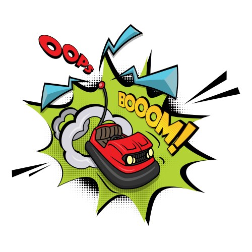 Cartoon bumper car on white background Royalty Free Vector