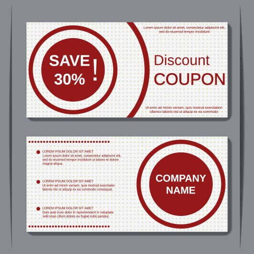 Discount coupon design template Royalty Free Vector Image