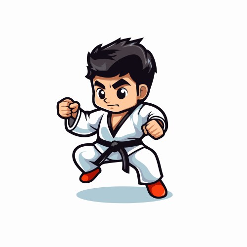 Tae kwon do fighter cartoon of a taekwondo Vector Image