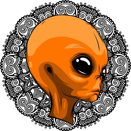 Alien head design of Royalty Free Vector Image
