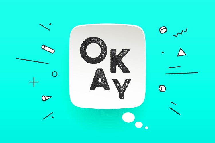 Speech bubble ok banner Royalty Free Vector Image