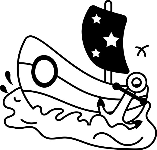 Floating boat Royalty Free Vector Image - VectorStock