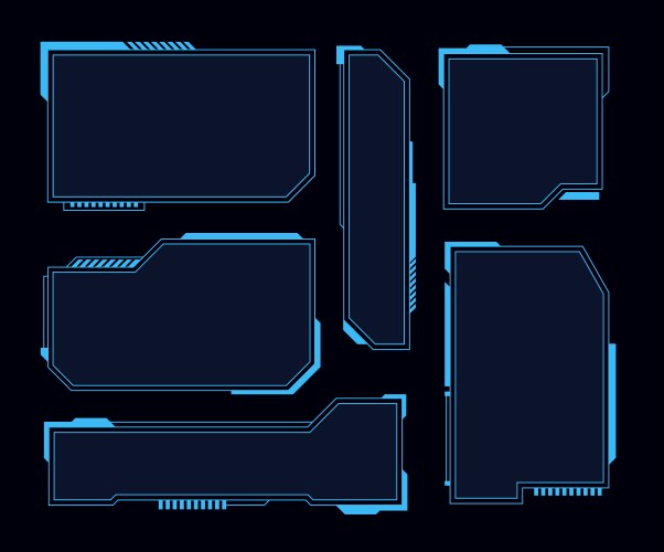 Hud frame futuristic game target borders sci-fi Vector Image